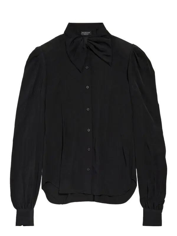 Balenciaga Bow Detailed Long-sleeve Shirt - Black
