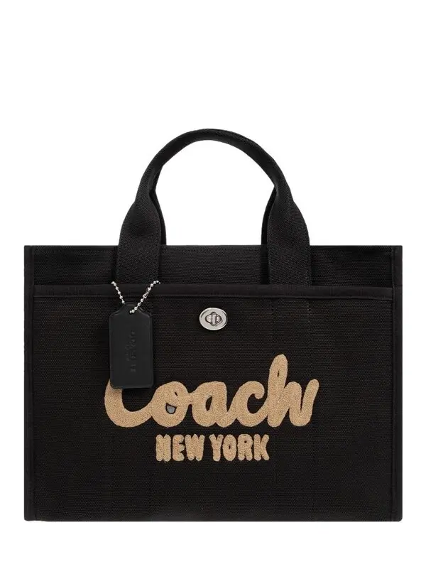 COACH Embroidered Logo Shopper Bag - Black