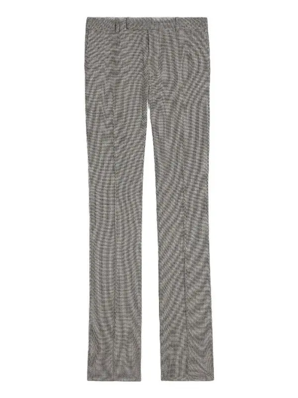 Celine Flared Pants In Cashmere Wool - Chalk/black