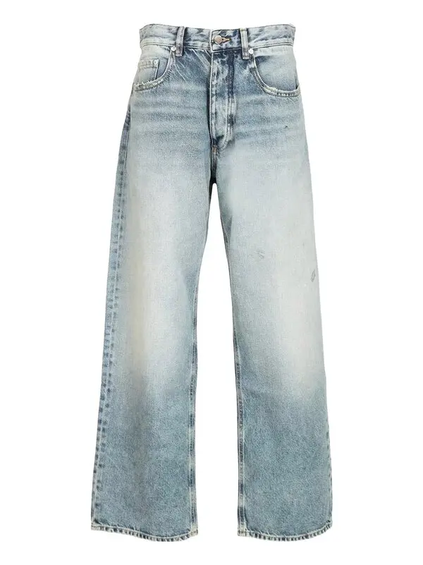 ICON DENIM LOS ANGELES Wide Leg Frayed Jeans - Blue