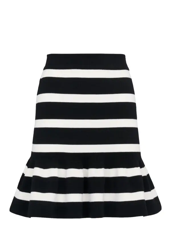 Alexander McQueen Striped Mini Skirt - Black