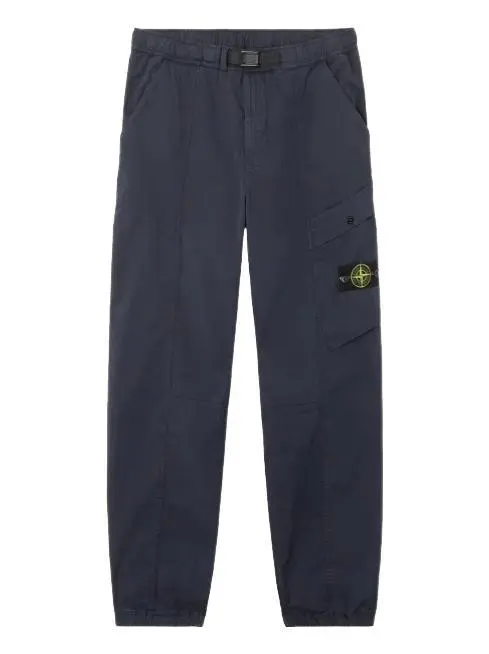 Stone Island Work Casual Pants With Velcro Waistband - Navy Blue