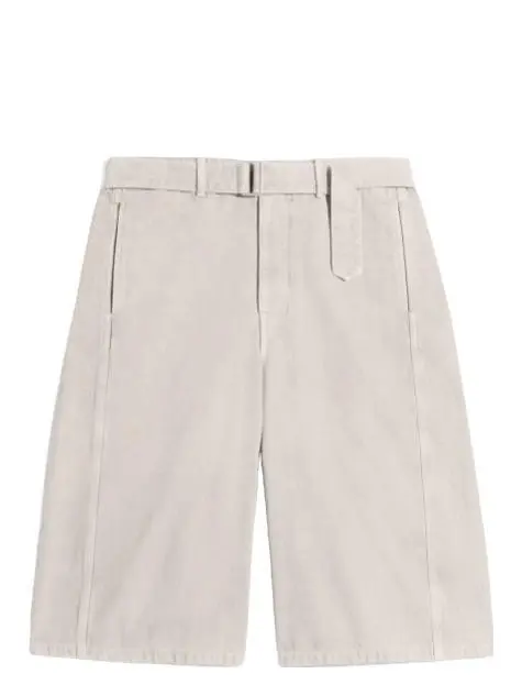 LEMAIRE Wide-leg Belted Denim Shorts - Moonstone