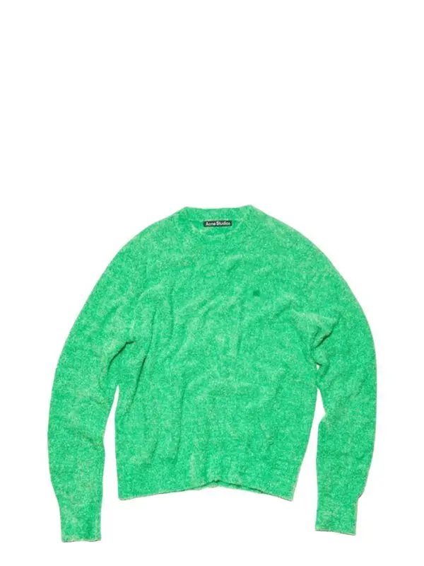 Acne Studios Face Logo Patch Crewneck Jumper - Bright Green