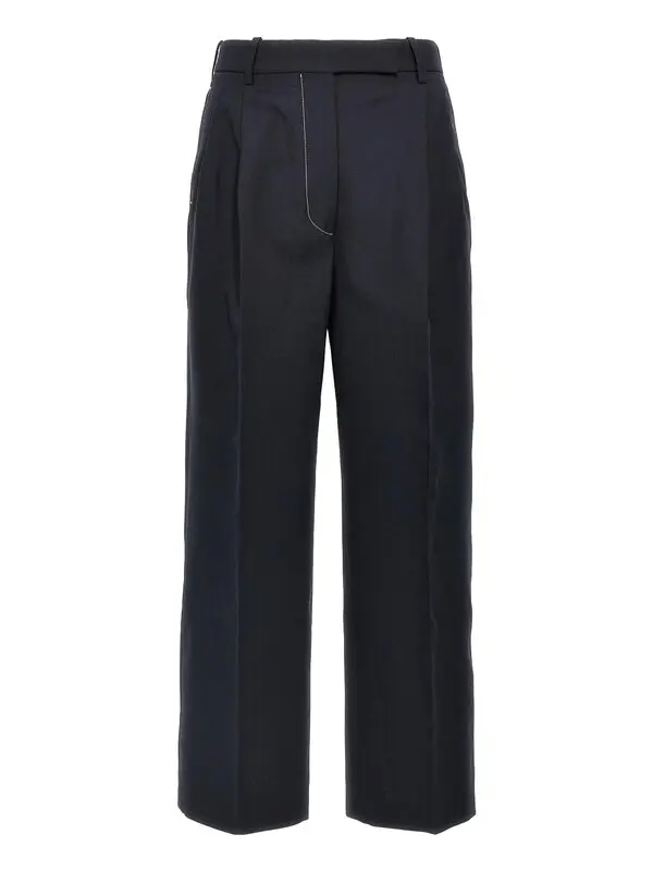 Thom Browne Wide Leg Tailored Trousers - Navy Blue