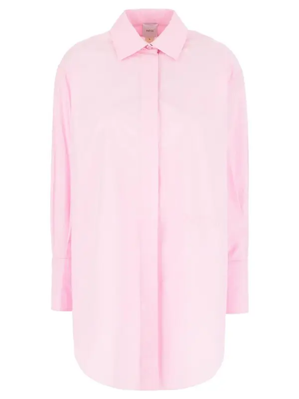 PATOU Organic Cotton Mini Shirt Dress - Pink