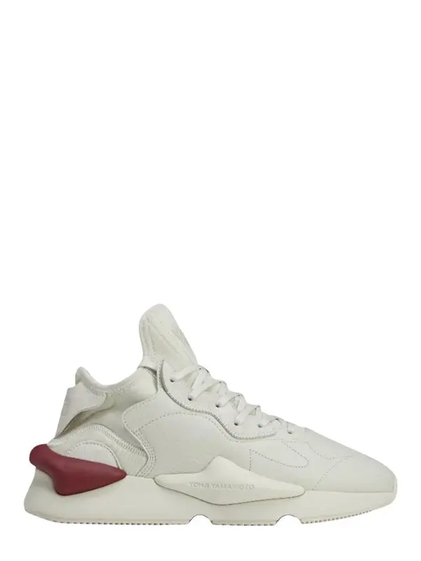 Y3 Kaiwa Lace-up Low Top Sneakers - Track Grey/college Wine Red