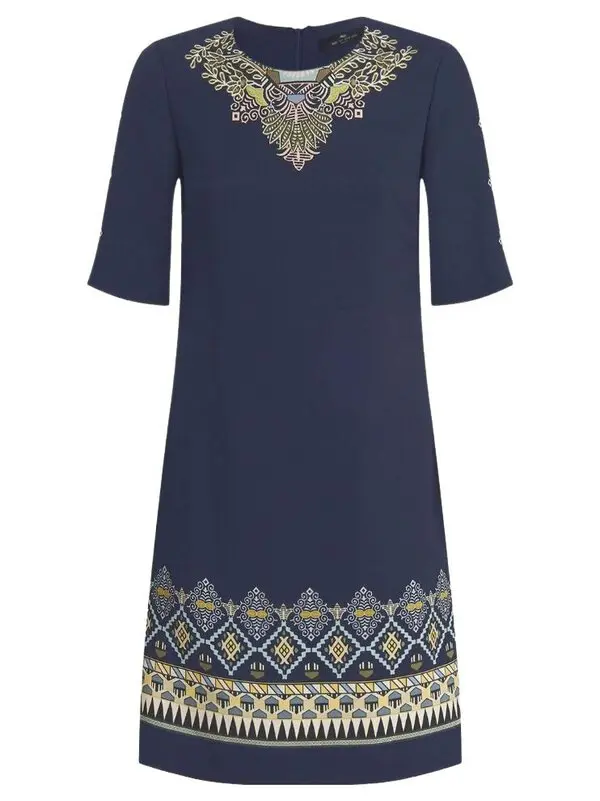 Etro Embroidered Detail Short-sleeve Dress - Black