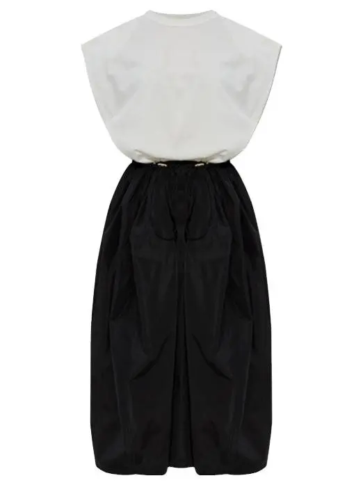 Fabiana Filippi Round Neck Dress With Drawstring Waist - Black