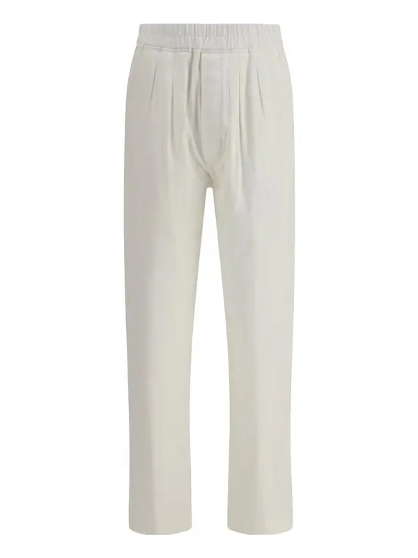 TOM FORD Herringbone Stripe Pleated Lounge Pants - White