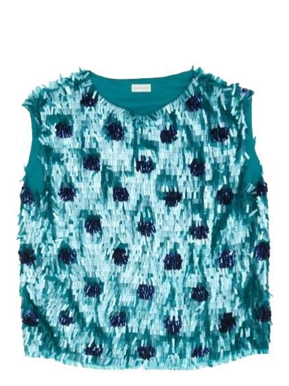 Dries Van Noten Sequin Embellished Sleeveless Top - Green