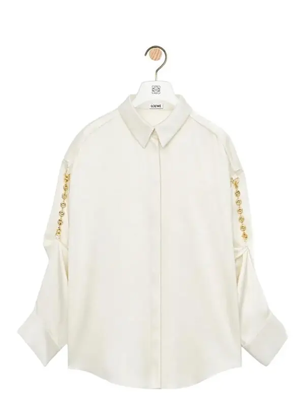 Loewe Chain Detail Long Sleeve Shirt - White