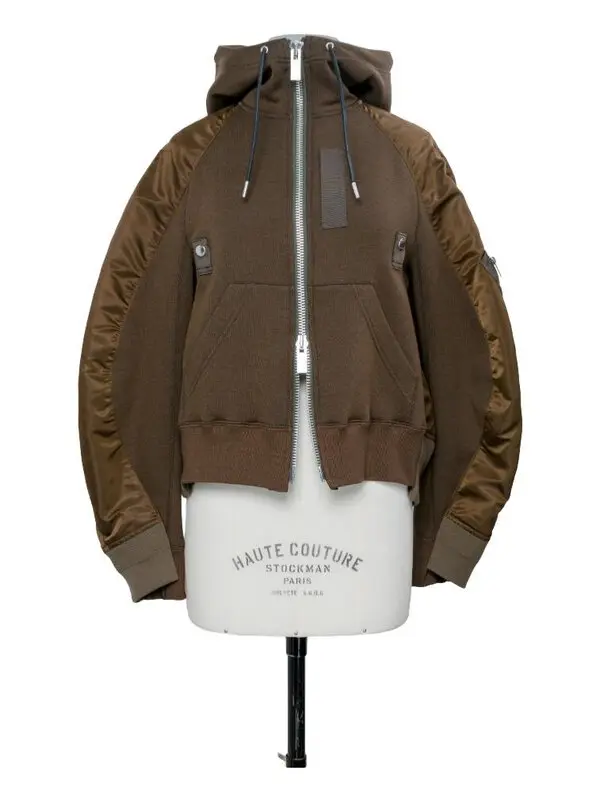 Sacai Hooded Sleeve Sweatshirt - Brown
