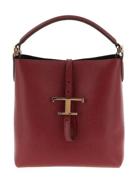 TOD'S Small T-buckle Bucket Bag - Red