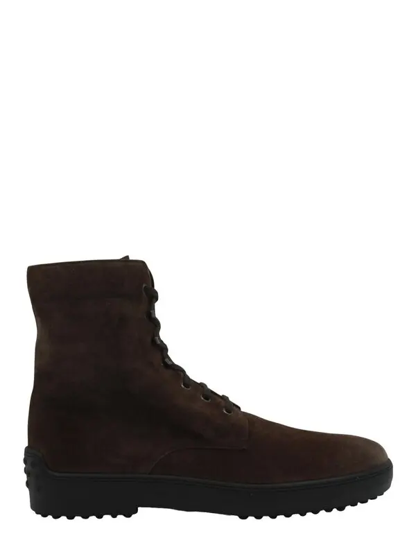 TOD'S Suede Combat Boots - Brown
