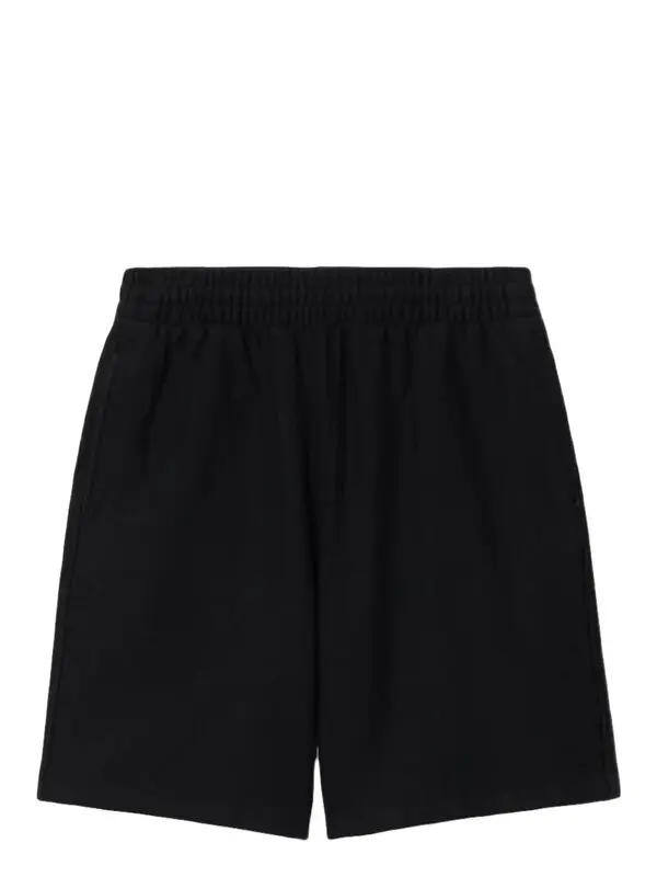 Burberry Logo Patch Straight-leg Shorts - Black