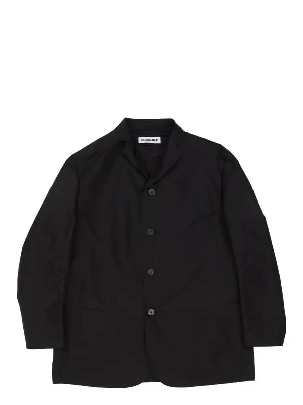 JIL SANDER Long-sleeved Jacket With Asymmetrical Hem - Black