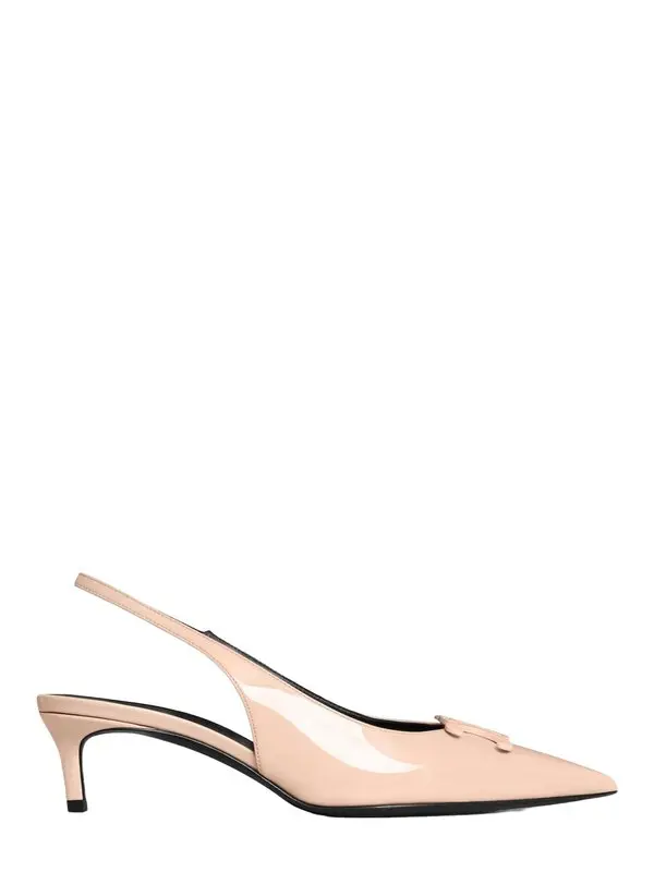 Celine Pointed Toe Slingback High Heel Sandals With Triomphe Detail - Blush