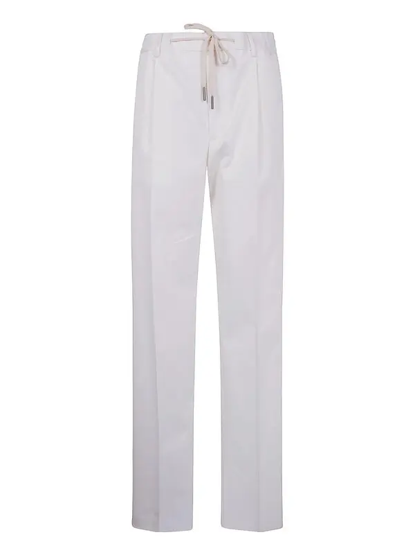 Tagliatore Cotton Straight-leg Trousers - Cream