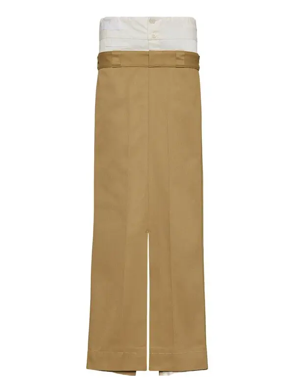 MAISON MARGIELA Skater Chino Long Skirt - Camel