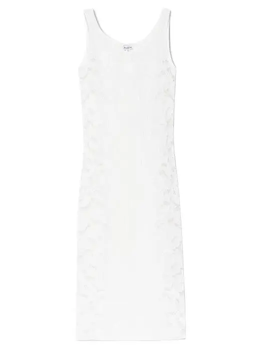 Alaïa Sleeveless Floral Appliqué Dress - White
