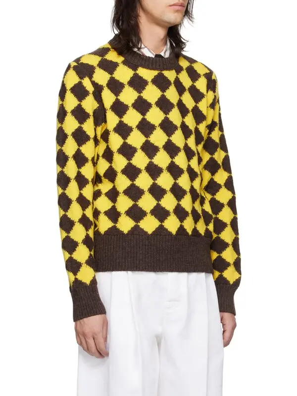 Bottega Veneta Wool Argyle Intarsia Jumper - Black