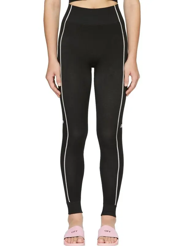 Off-White Logo Printed Leggings - Black