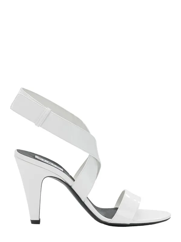 Alaïa Cone Crisscross Heeled Sandals - White