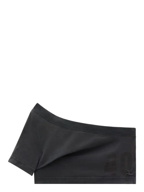 COURREGES Courrèges Tuba Printed Stonewashed Cropped Top - Black