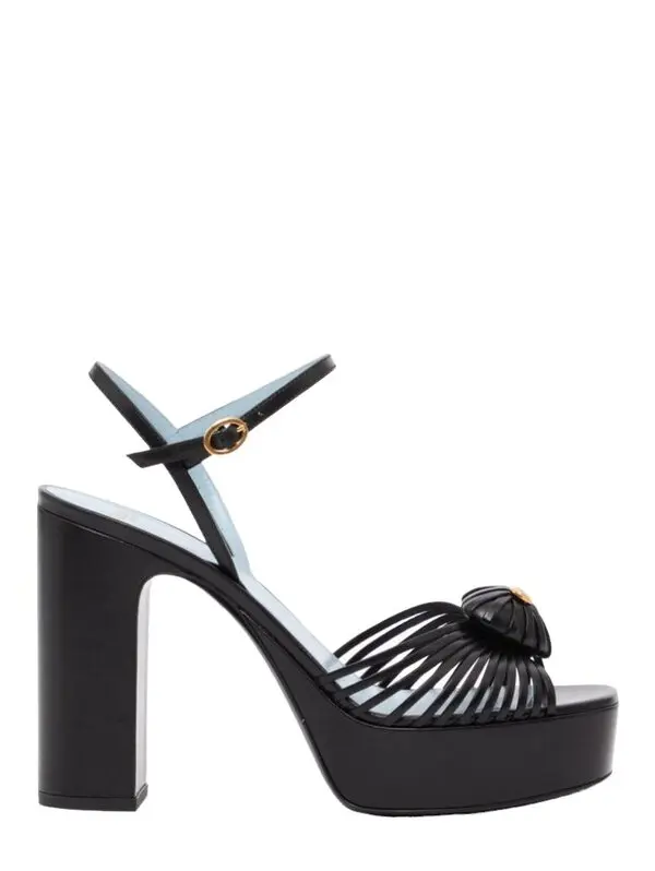 Valentino Garavani Coeur Royal Platform Sandals - Black