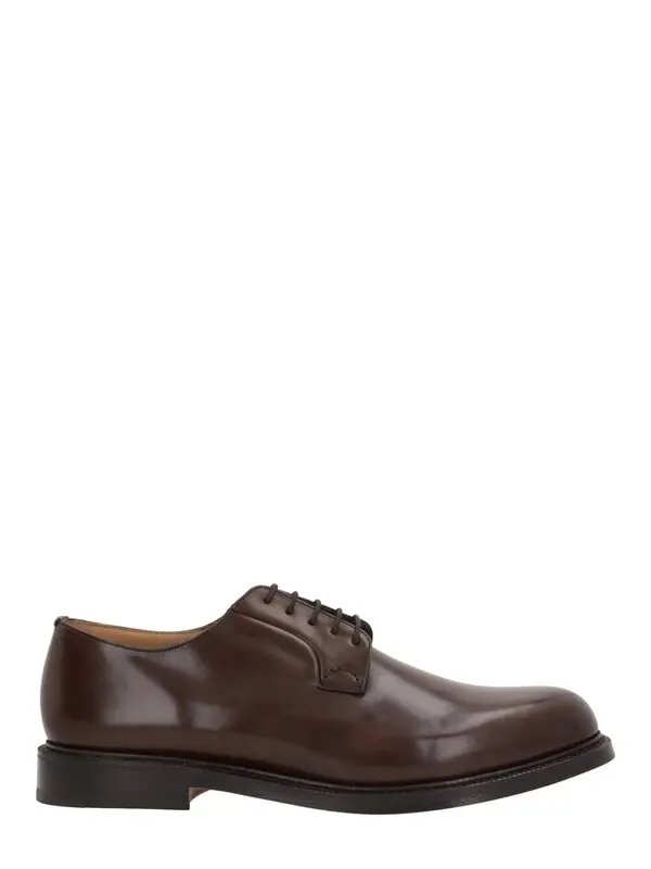 Church's Lace Up Round Toe Derby Shoes - Ebony