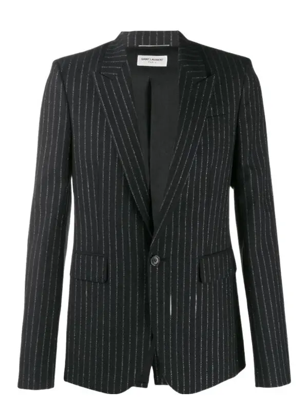 Saint Laurent Metallic Stripes Blazer - Black