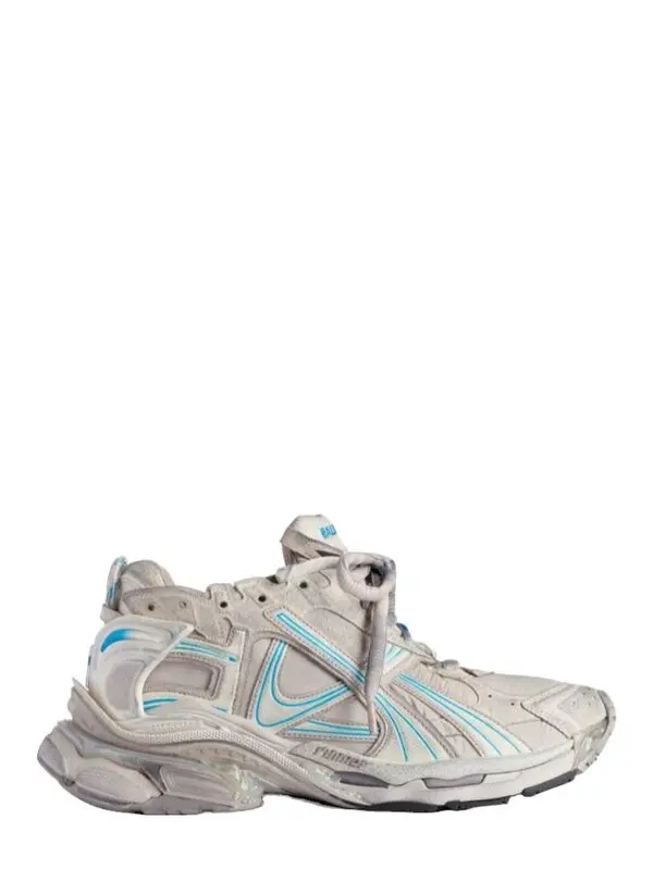 Balenciaga Runner Lace-up Sneakers - Taupe And Blue