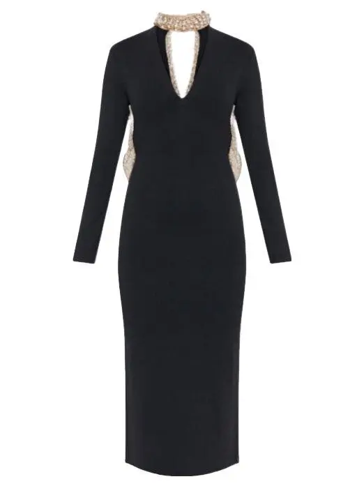 Cult Gaia Shyla V-neck Midi Dress - Black