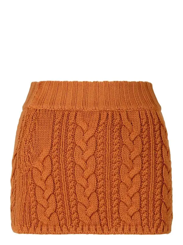 Alanui Elasticated Waistband Mini Skirt - Brown