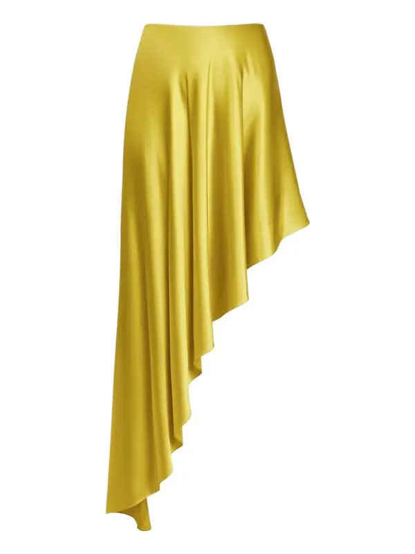 Alaïa Asymmetrical Satin Skirt - Yellow