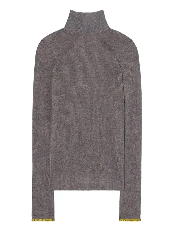 Tory Burch Metallic Lurex Turtleneck Jumper - Brown