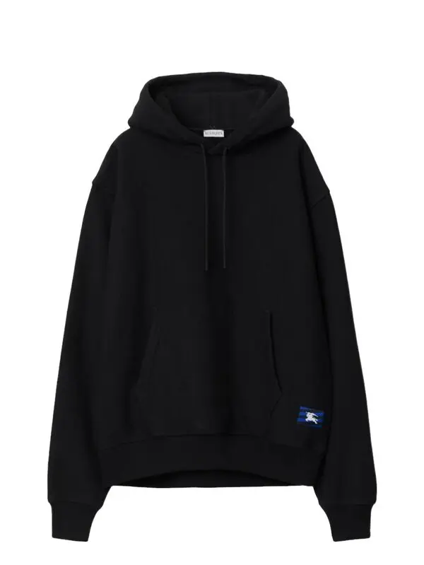 Burberry Kangaroo-pouched Drawstring Hoodie - Black