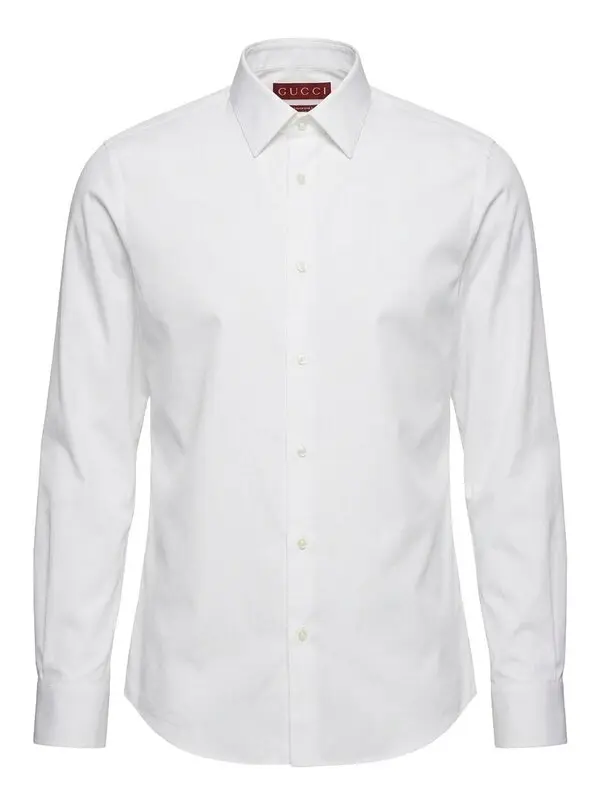 Gucci Long-sleeved Stretch Poplin Shirt - White
