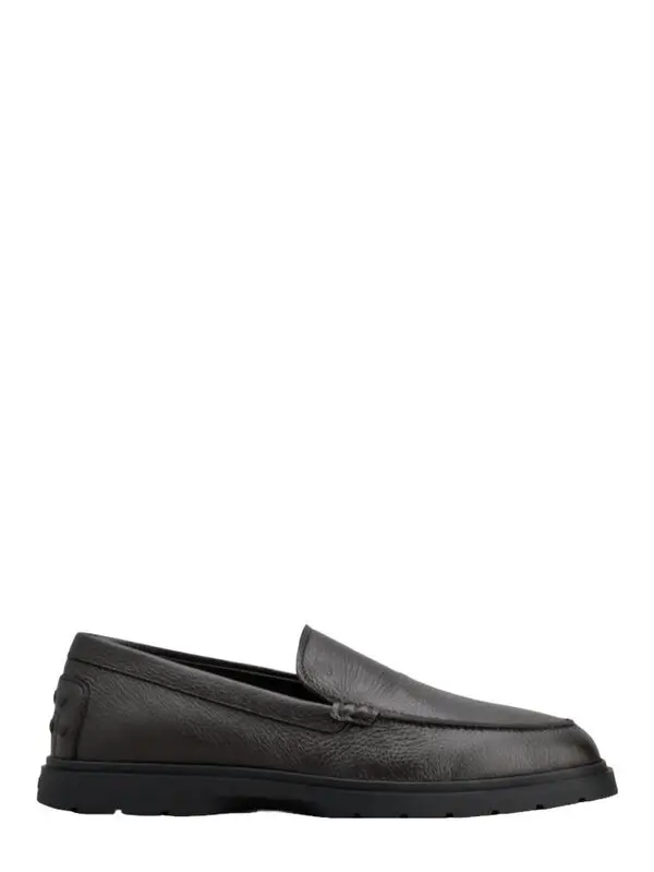 TOD'S Gommino Deerskin Leather Loafers With Embossed Logo - Brown