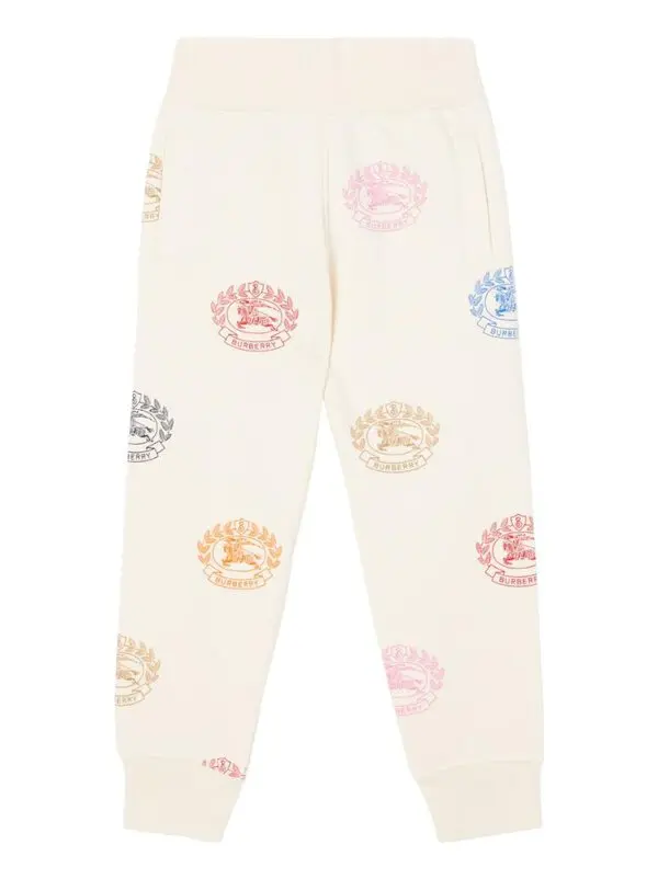 Burberry Ekd Print Cotton Track Trousers - White