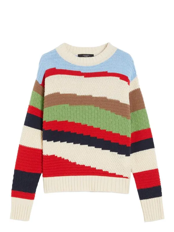 Max Mara Multicolor Intarsia Knit Jumper - Nude