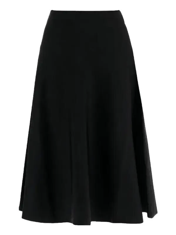 THE ROW Harley Mid-rise Midi Skirt - Black