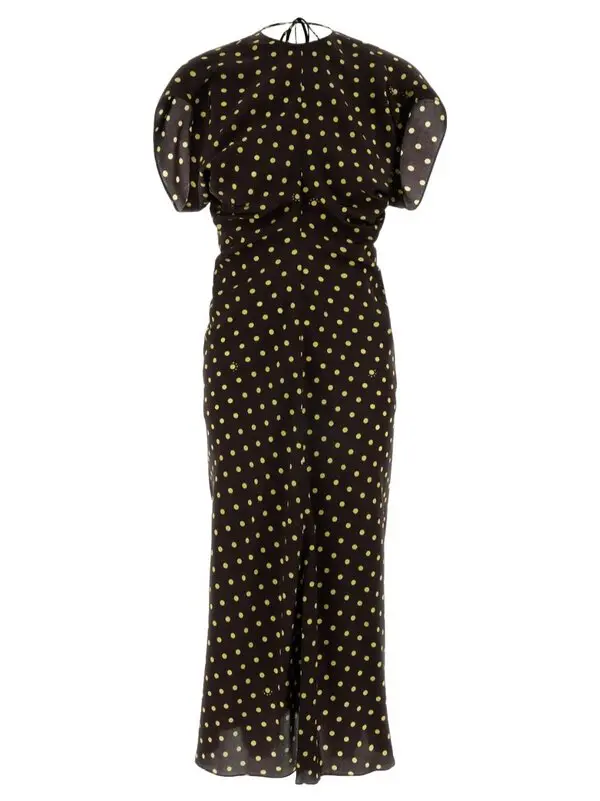Marni Printed Flared Crepe Dress - Black