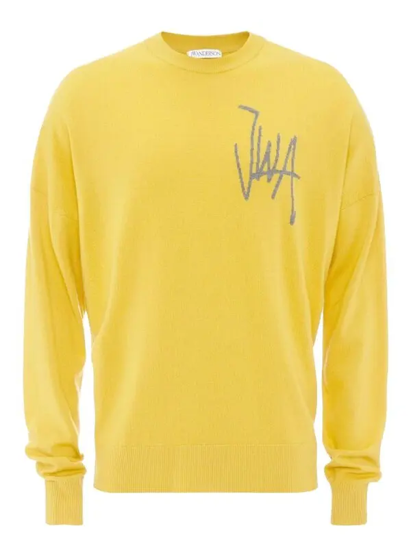 J.W.ANDERSON Logo Intarsia Knitted Sweater - Yellow