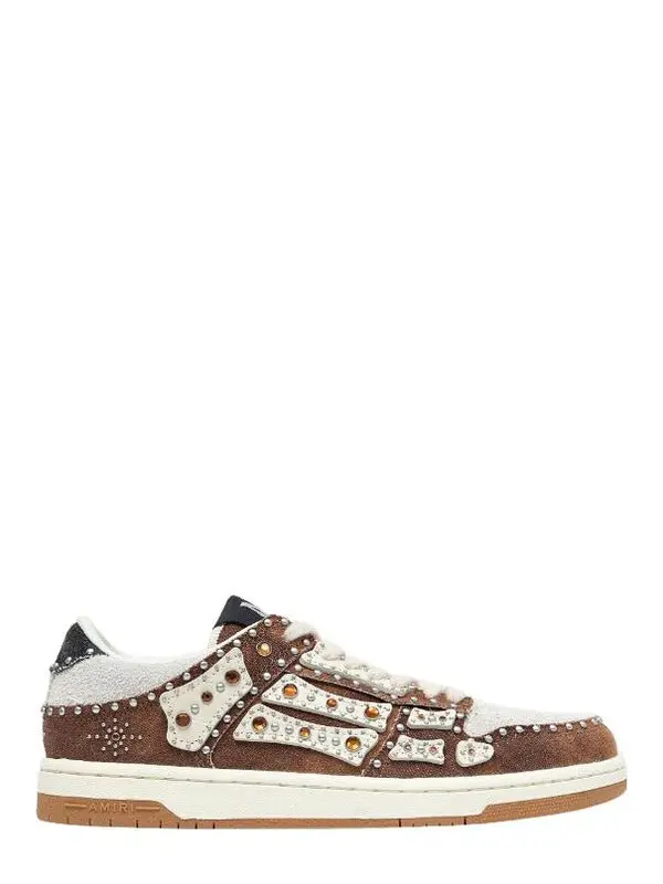 Amiri Skel Stud Low Lace-up Sneakers - Dark Brown