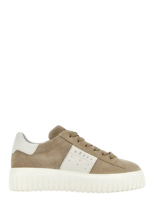 Hogan H-stripes Lace-up Sneakers - Brown