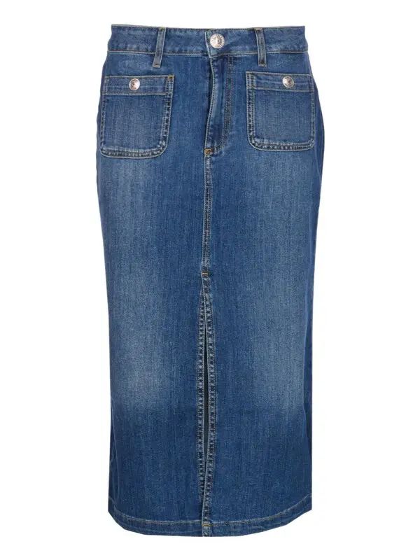 Liu Jo Maxi Skirt With Patch Pockets - Blue