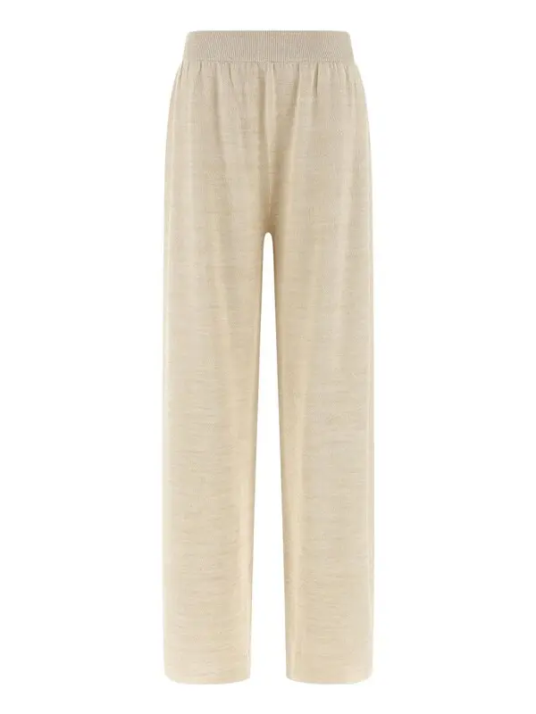 Fabiana Filippi Elastic Waist Wide Leg Knitted Trousers - Nude