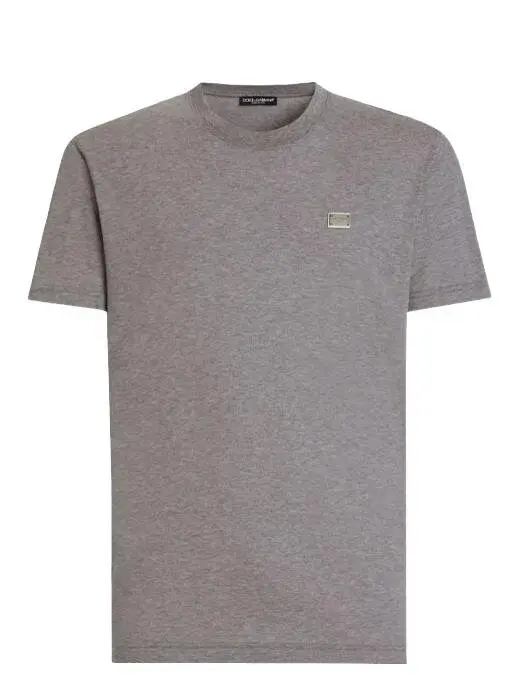 Dolce & Gabbana Dolce Gabbana Logo Tag Crewneck T-shirt - Grey